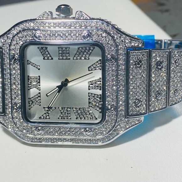 Accessories | Mens Custom Fully Silver Ice Out Sport Iced Cz Vvs ...